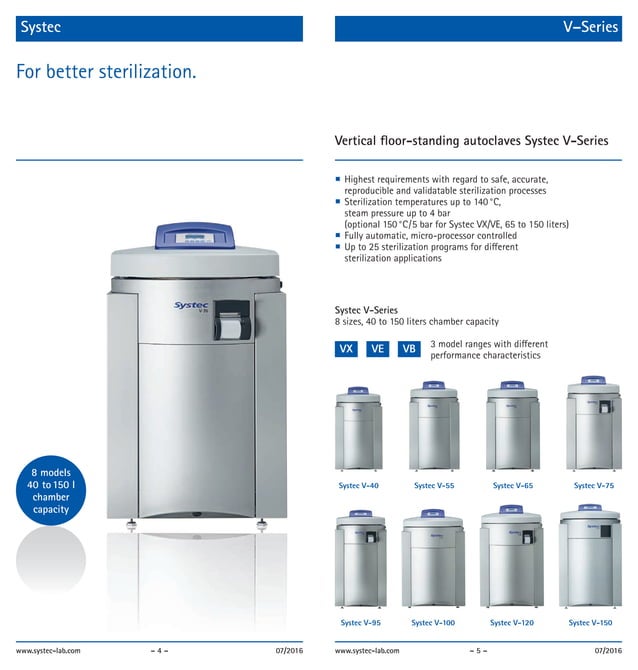 Systec Products brochure - Autoclaves, Media preparators and automated ...
