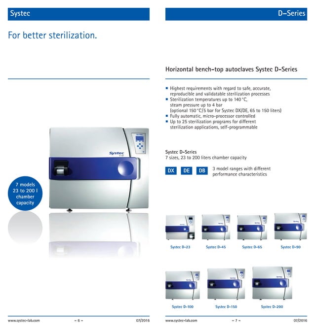 Systec Products brochure - Autoclaves, Media preparators and automated ...