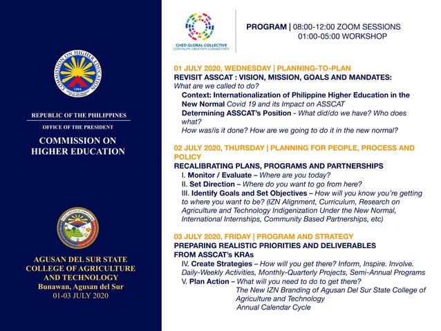 Workshop Programme Ched Global Collective 2020 Ppt