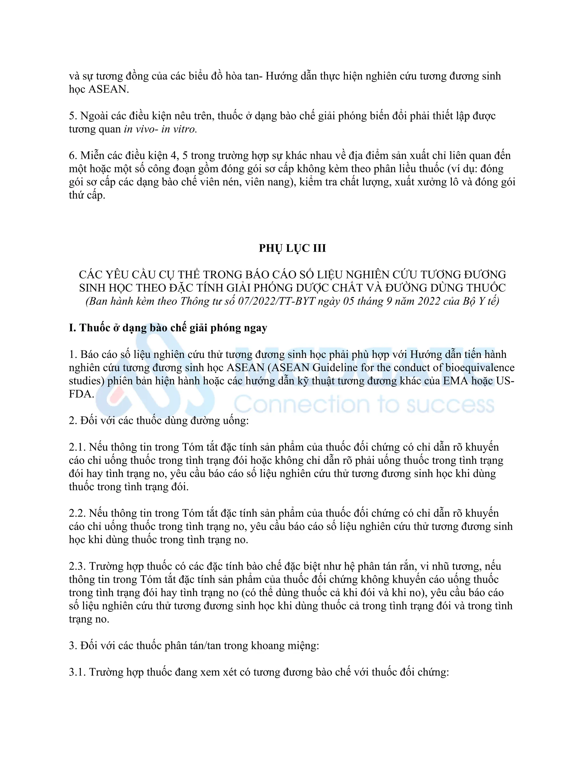 Thông tư 07/2022/TT-BYT: Quy định thuốc phải thử tương đương sinh học và các yêu cầu đối với hồ ...
