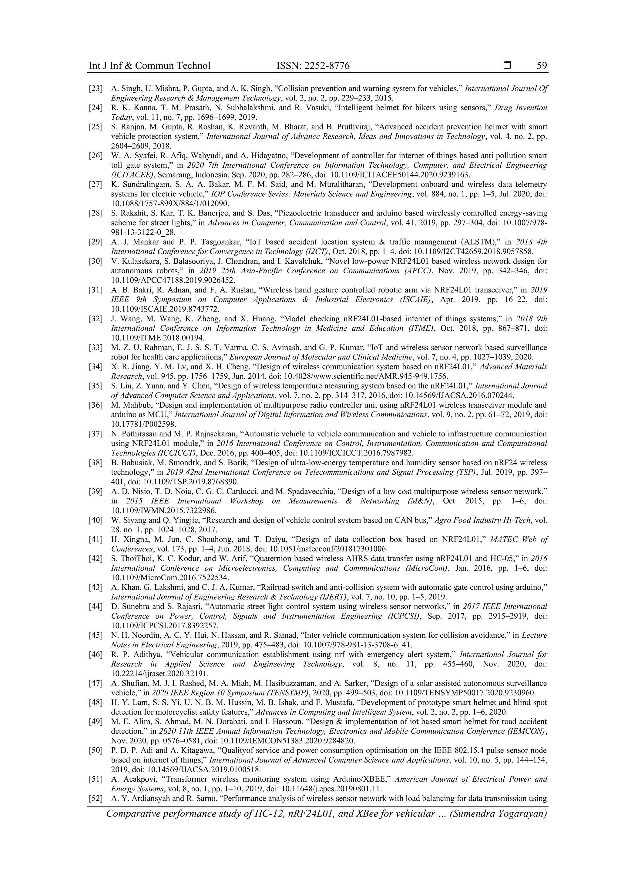 Comparative performance study of HC-12, nRF24L01, and XBee for ...