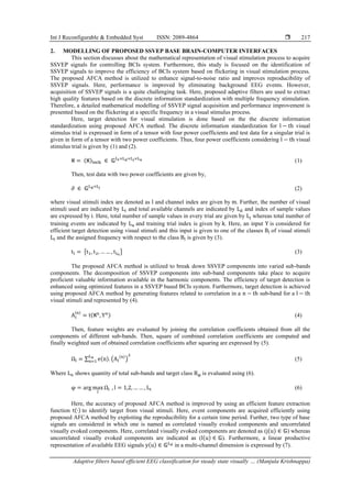 Adaptive filters based efficient EEG classification for steady state visually evoked potential ...