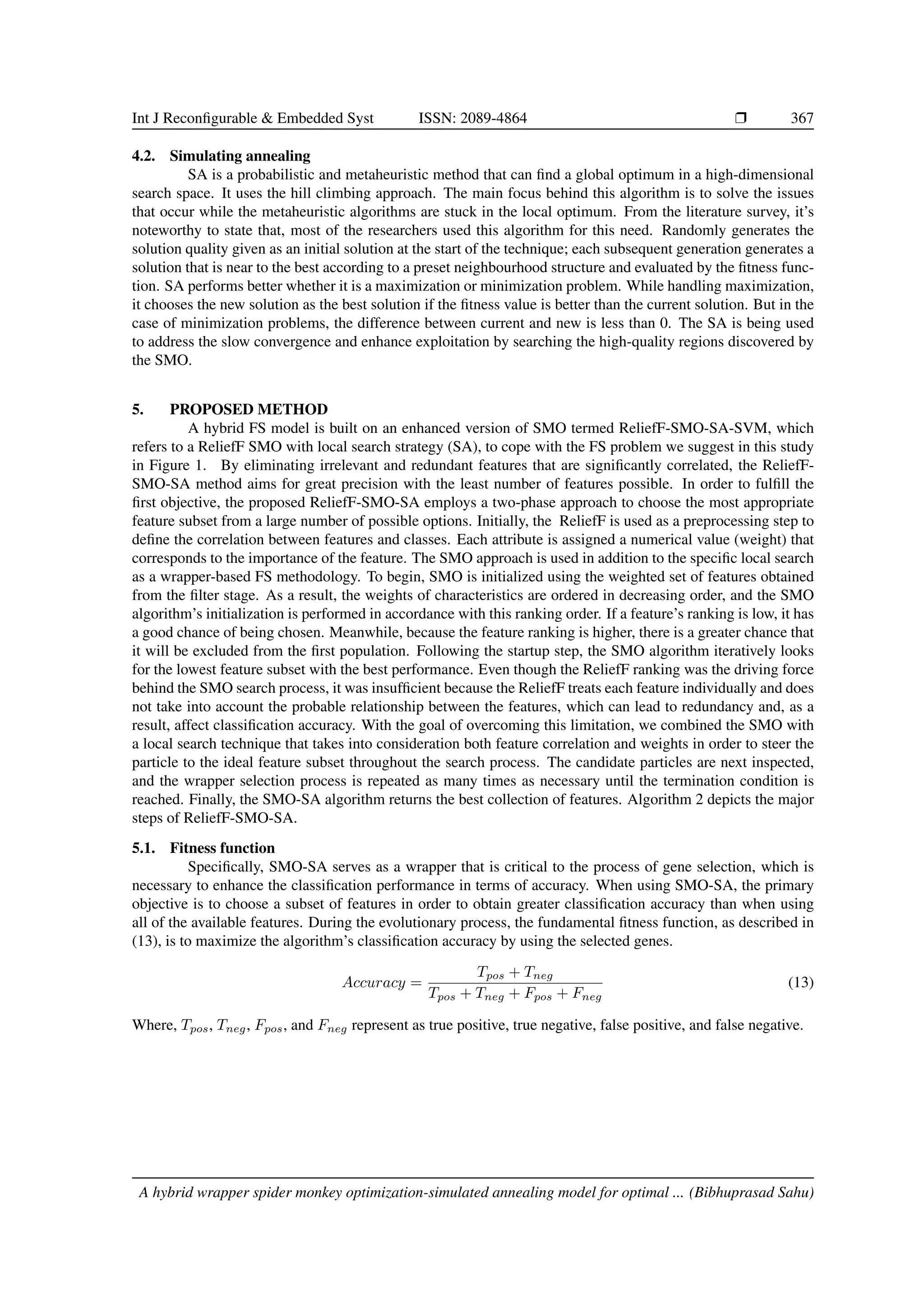 A hybrid wrapper spider monkey optimization-simulated annealing model ...