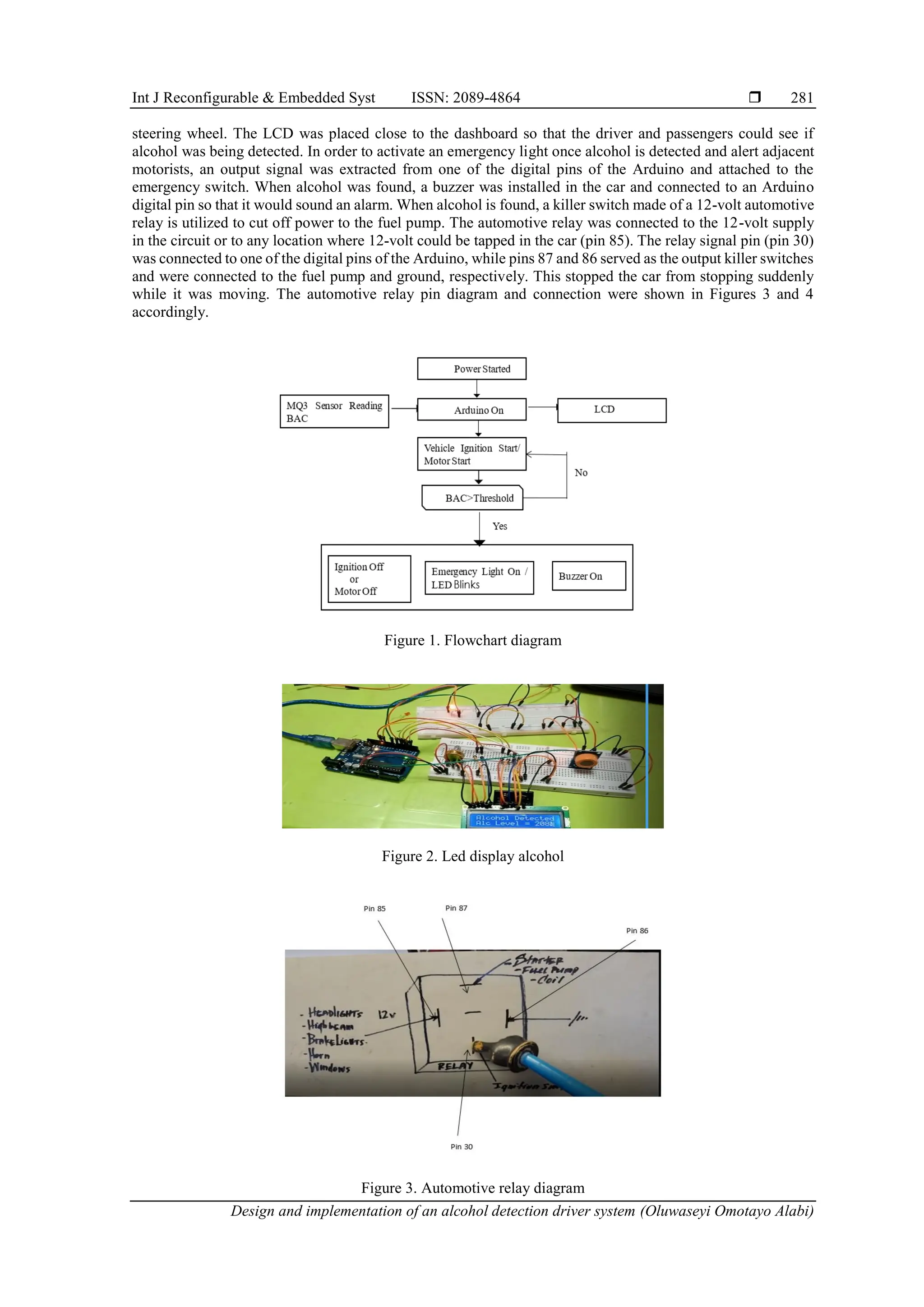Design and implementation of an alcohol detection driver system | PDF