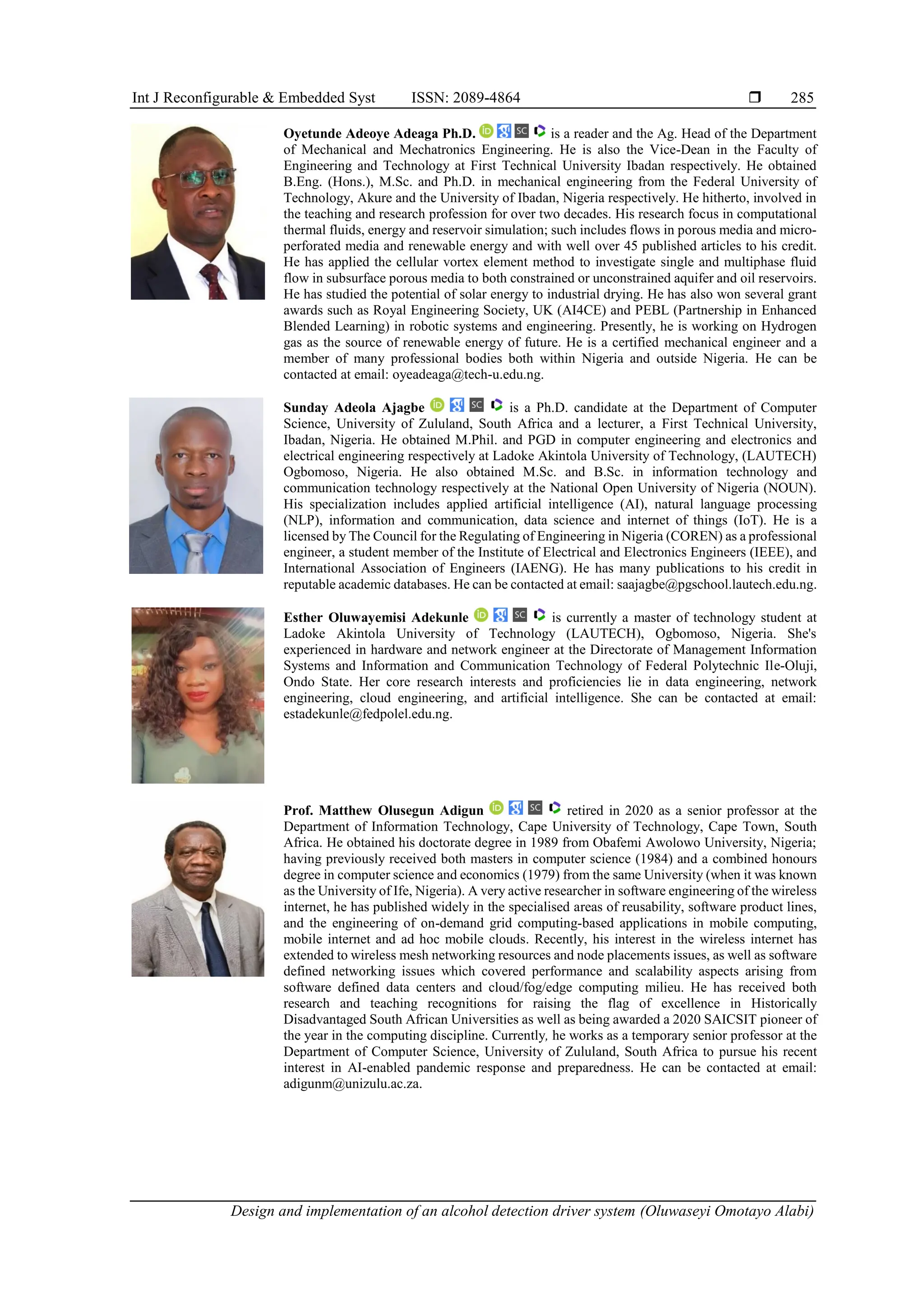 Design and implementation of an alcohol detection driver system | PDF