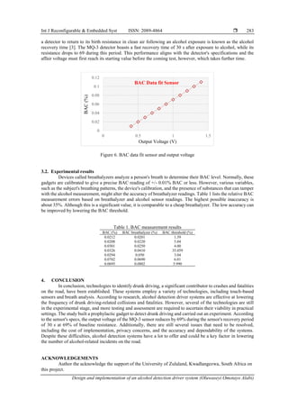 Design and implementation of an alcohol detection driver system | PDF