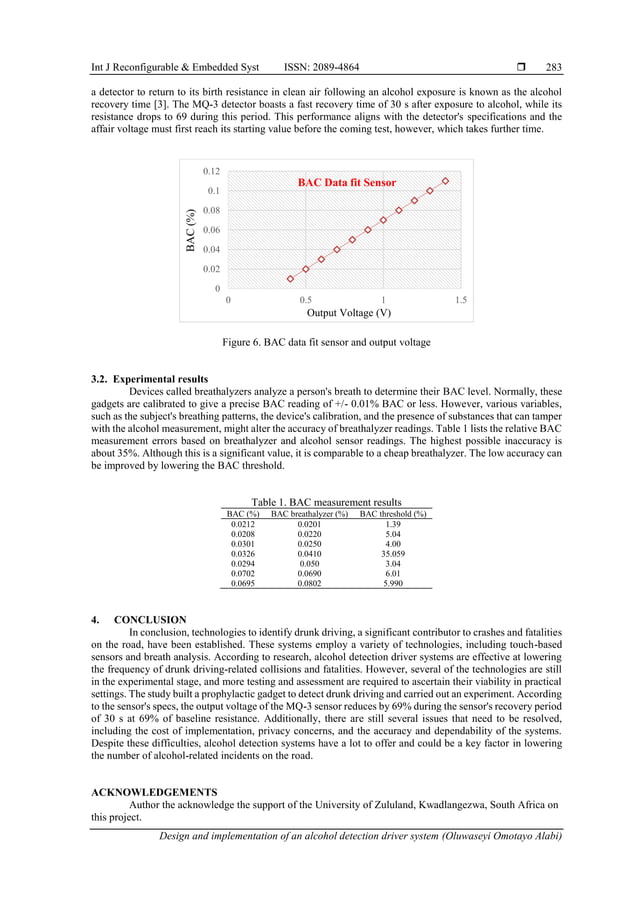 Design and implementation of an alcohol detection driver system | PDF