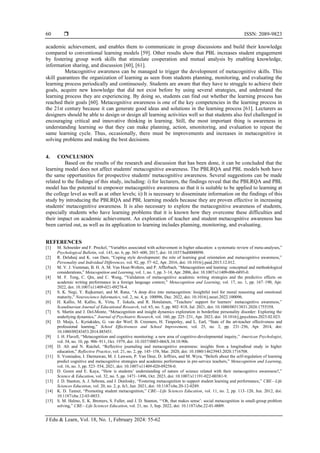 PBLRQA model to the development of metacognitive awareness in pre-service teachers | PDF