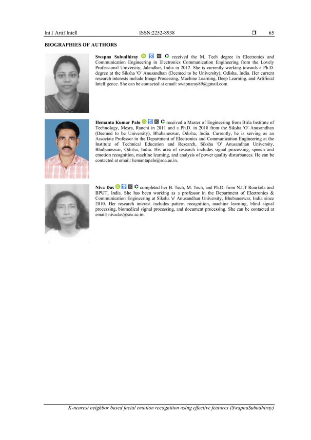 K-nearest neighbor based facial emotion recognition using effective features | PDF