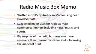 Audio and the Golden Age of Radio | PPT | History | Genres