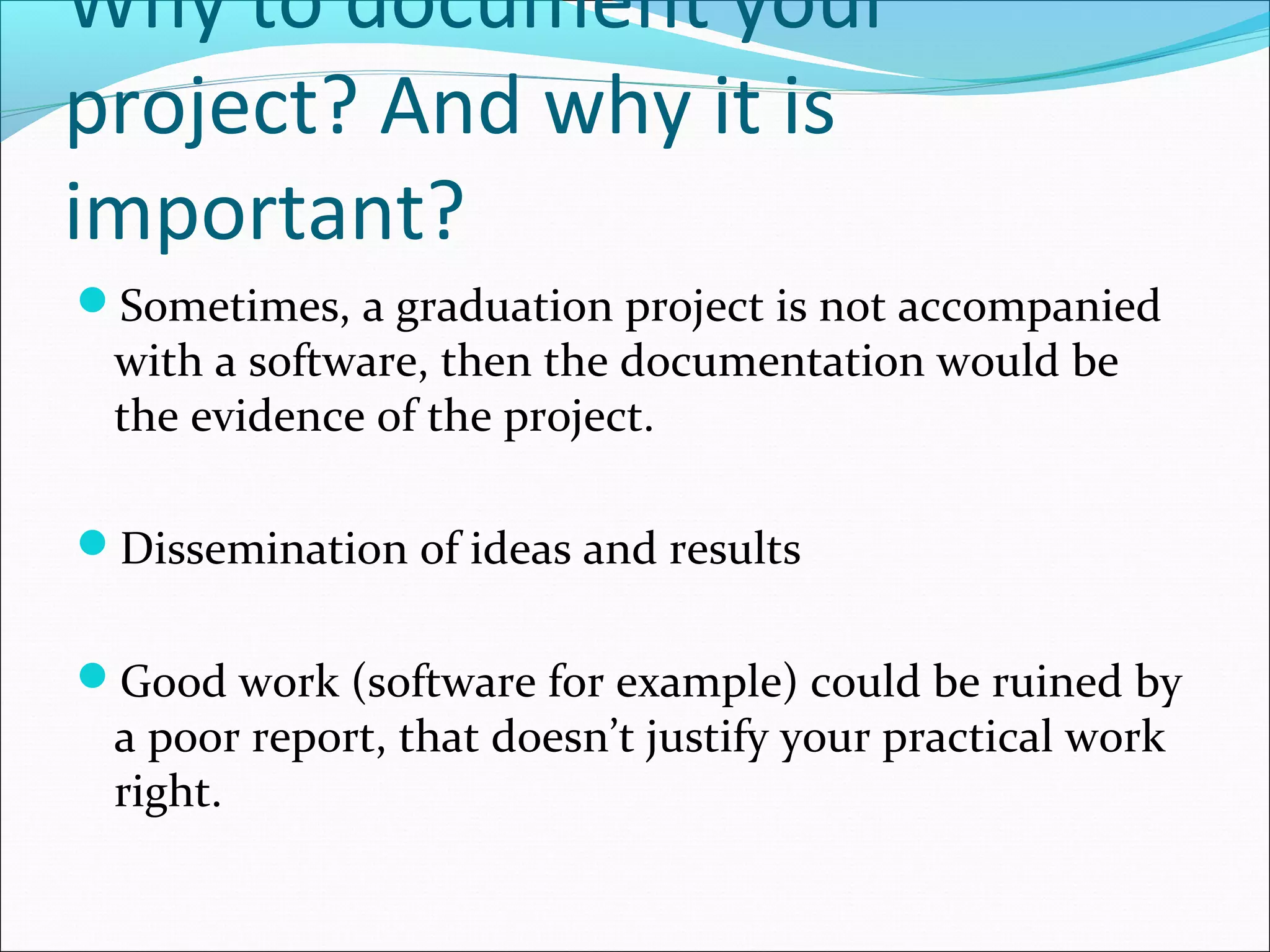 how to write your project documentation | PPT