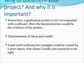 how to write your project documentation | PPT