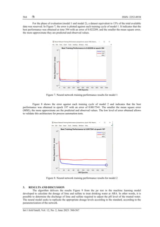Neural network-based pH and coagulation adjustment system in water treatment | PDF
