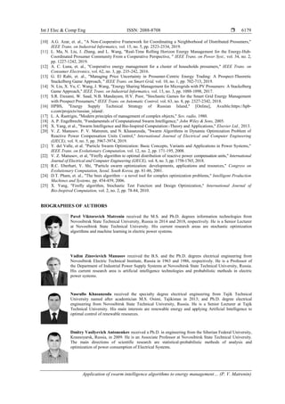 Application of swarm intelligence algorithms to energy management of ...