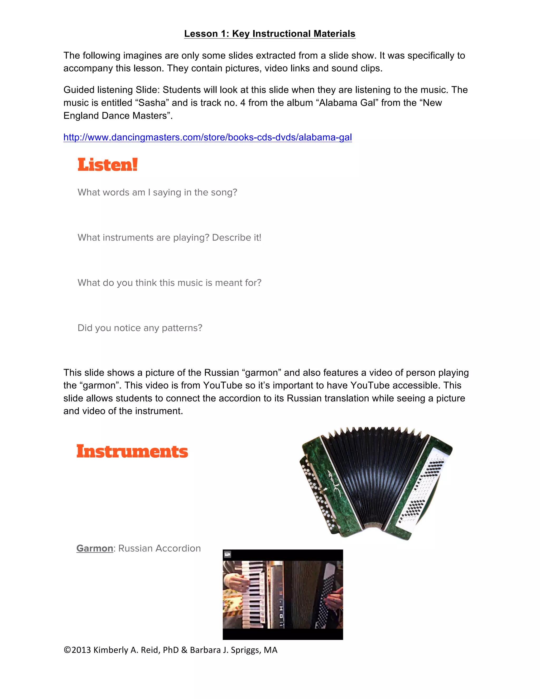 PA_edTPA_Task 1_Part C_Instructional_Materials | PDF