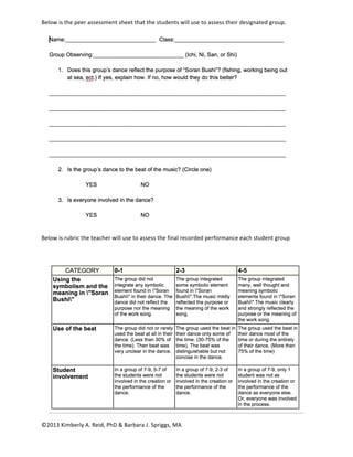 PA_edTPA_Task 1_Part C_Instructional_Materials | PDF | Music ...