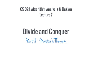07- 22 Jan - Divide and Conquer | PDF