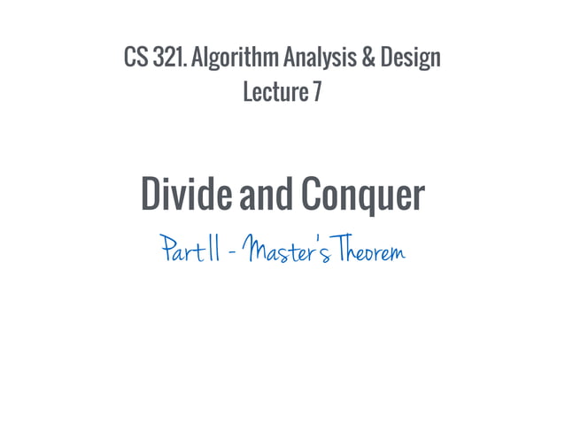 07- 22 Jan - Divide and Conquer | PDF