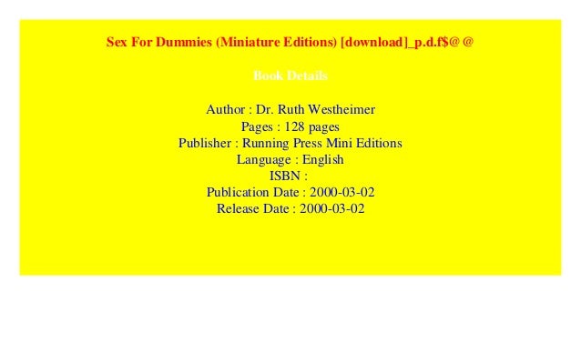 Sex For Dummies Miniature Editions [download] P D F