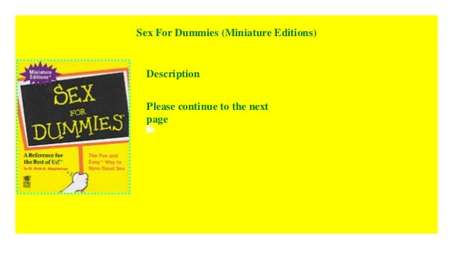 Sex For Dummies Miniature Editions [download] P D F