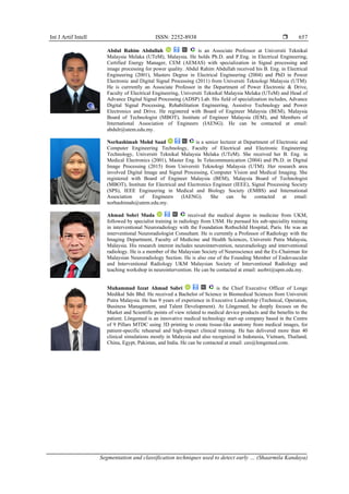 Segmentation and classification techniques used to detect early stroke ...