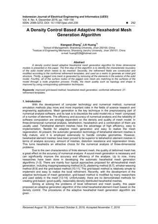 A Density Control Based Adaptive Hexahedral Mesh Generation Algorithm | PDF | 3-D Graphics ...