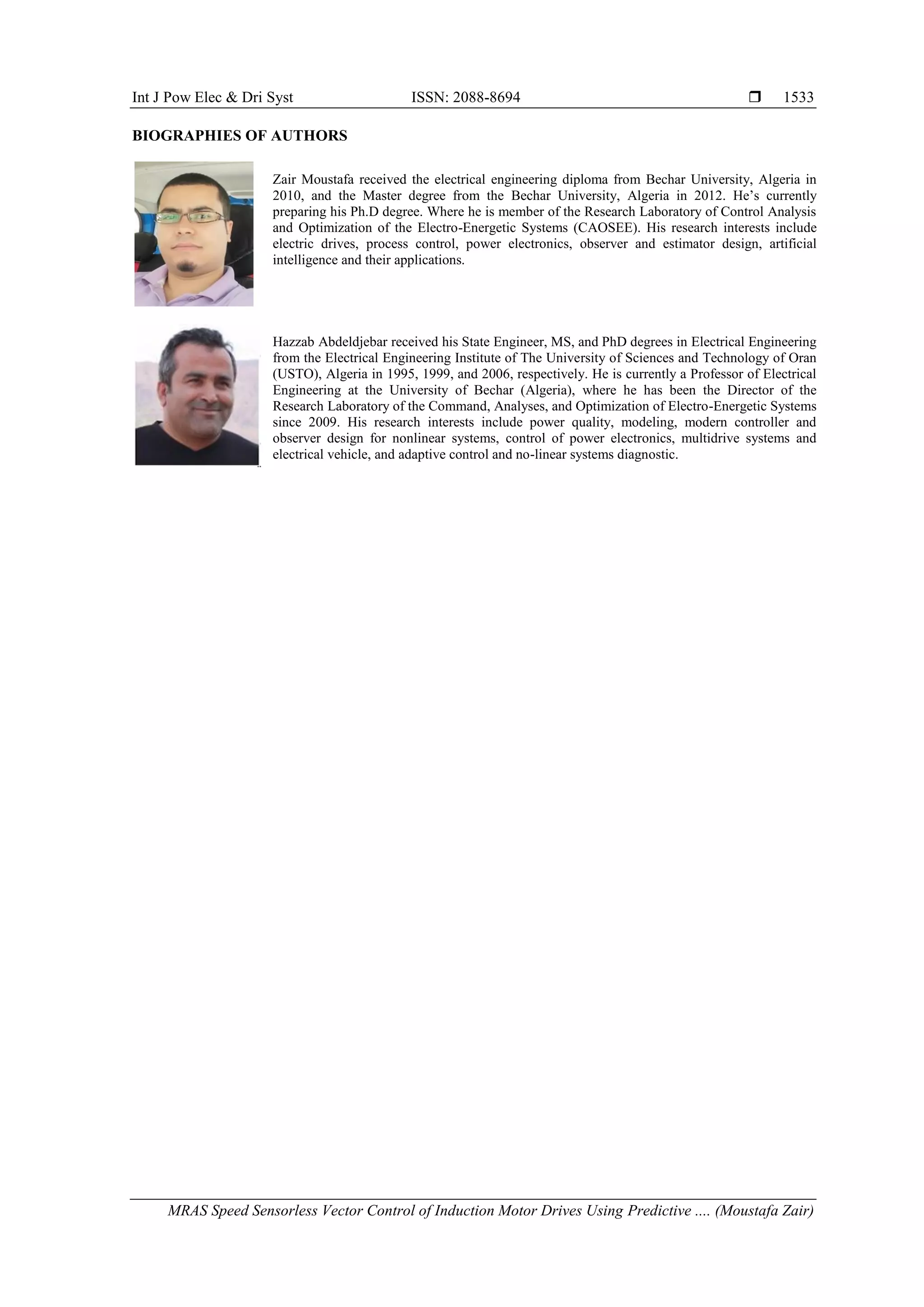 Mras Speed Sensorless Vector Control Of Induction Motor Drives Using