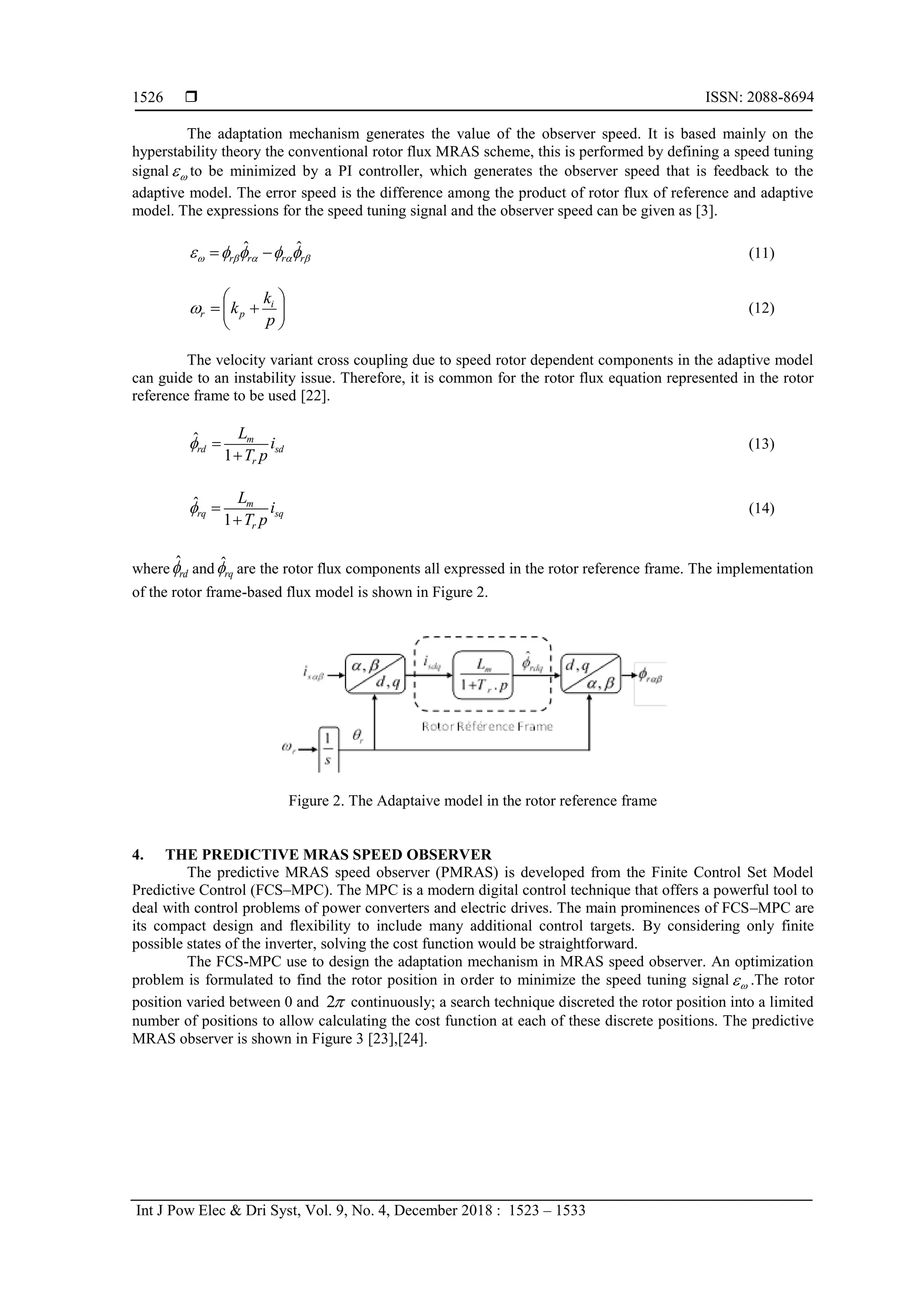 MRAS Speed Sensorless Vector Control of Induction Motor Drives using ...