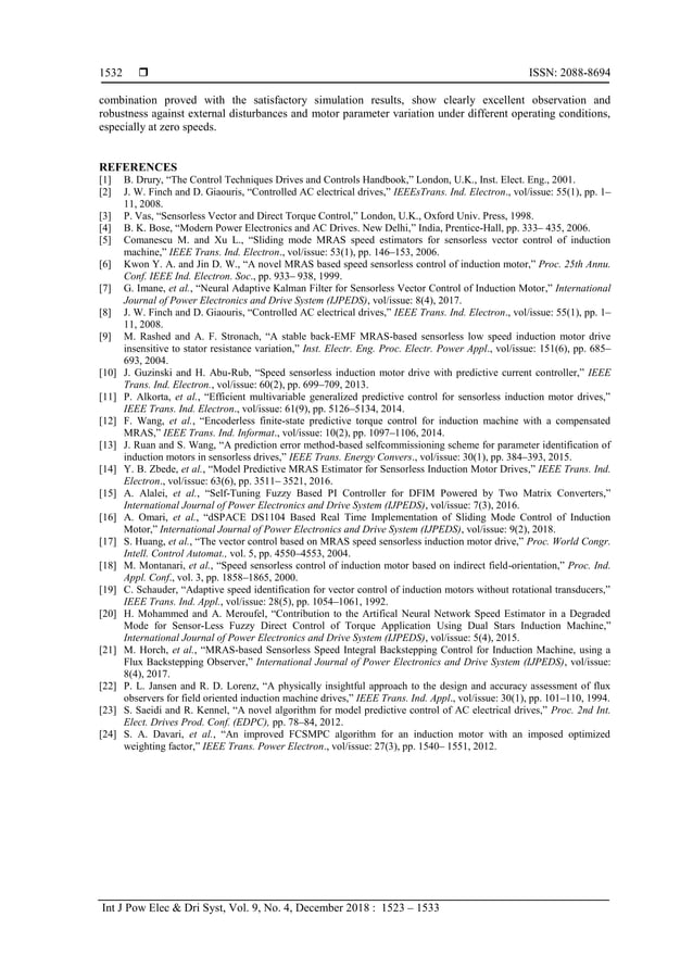 MRAS Speed Sensorless Vector Control of Induction Motor Drives using ...