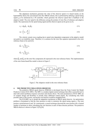 MRAS Speed Sensorless Vector Control of Induction Motor Drives using Predictive Adaptation ...