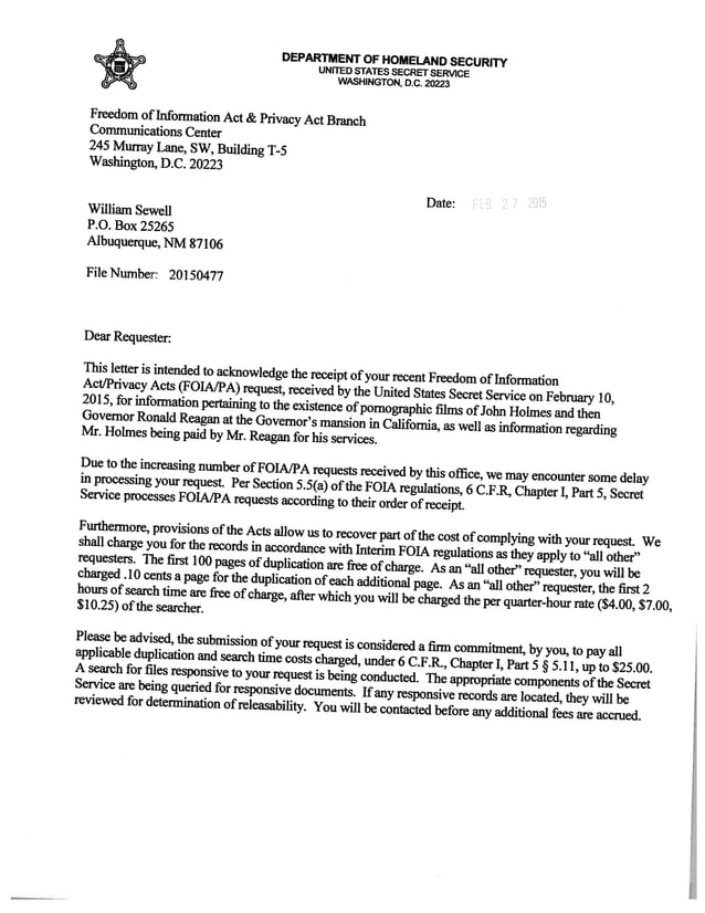 Holmes Reagan FOIA | PDF