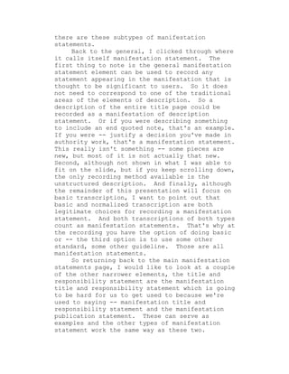 New Concepts: Representative Expressions and Manifestation Statements (Transcript) | RTF