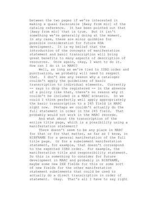 New Concepts: Representative Expressions and Manifestation Statements (Transcript) | RTF