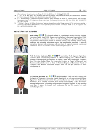 Artificial intelligence in land use prediction modeling: a review | PDF