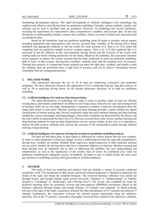 Artificial intelligence in land use prediction modeling: a review | PDF