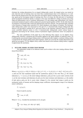 Adaptive Fuzzy Integral Sliding-Mode Regulator for Induction Motor ...