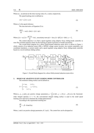 Adaptive Fuzzy Integral Sliding-Mode Regulator for Induction Motor Using Nonlinear Sliding ...