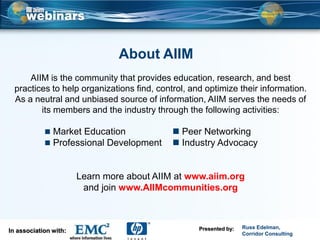 072810aiimwebinar share point and your information architecture | PPT