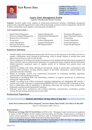 Sujit Kumar Sahu - Resume | DOC | Logistics | Business