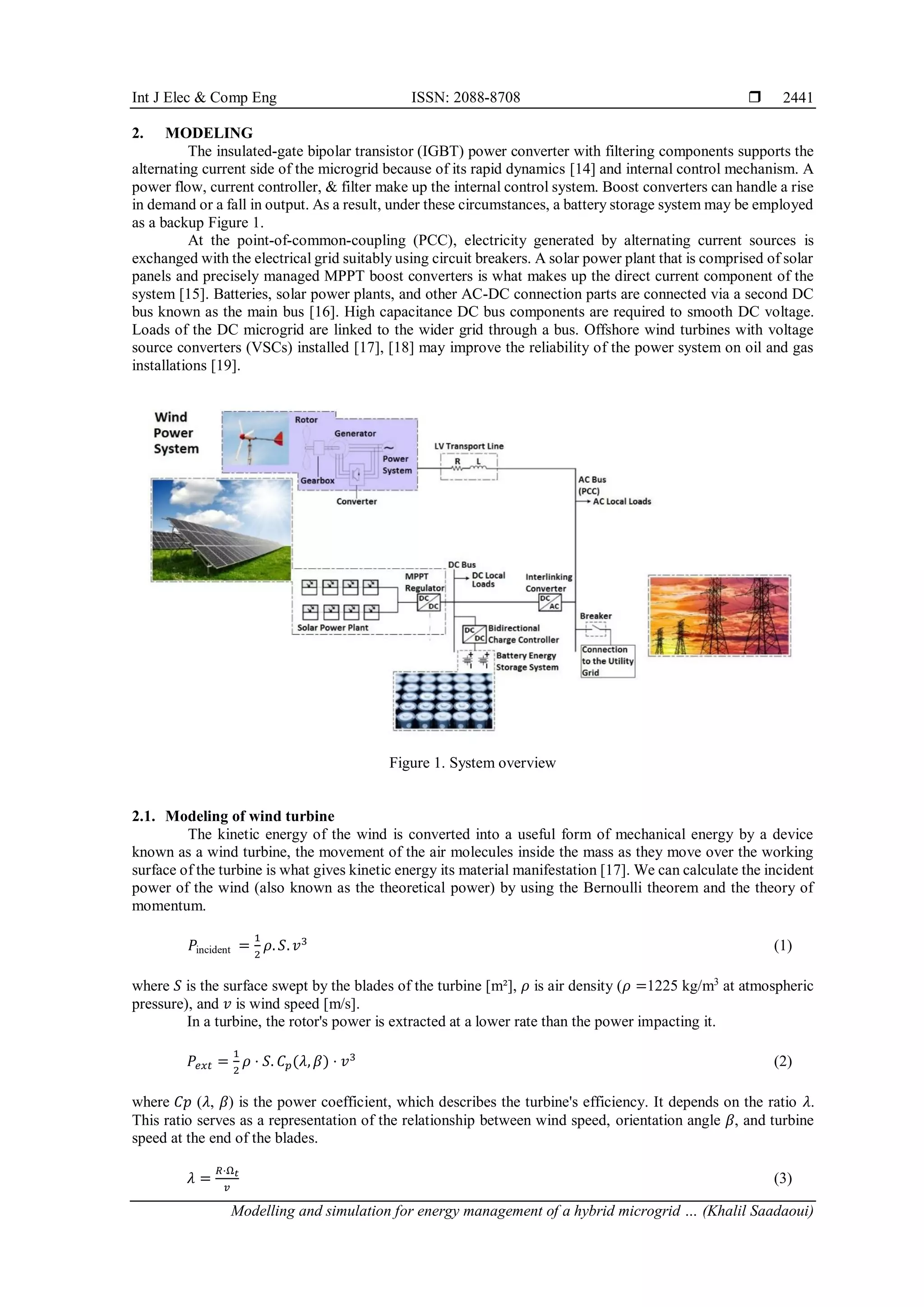 Modelling and simulation for energy management of a hybrid microgrid with droop controller | PDF