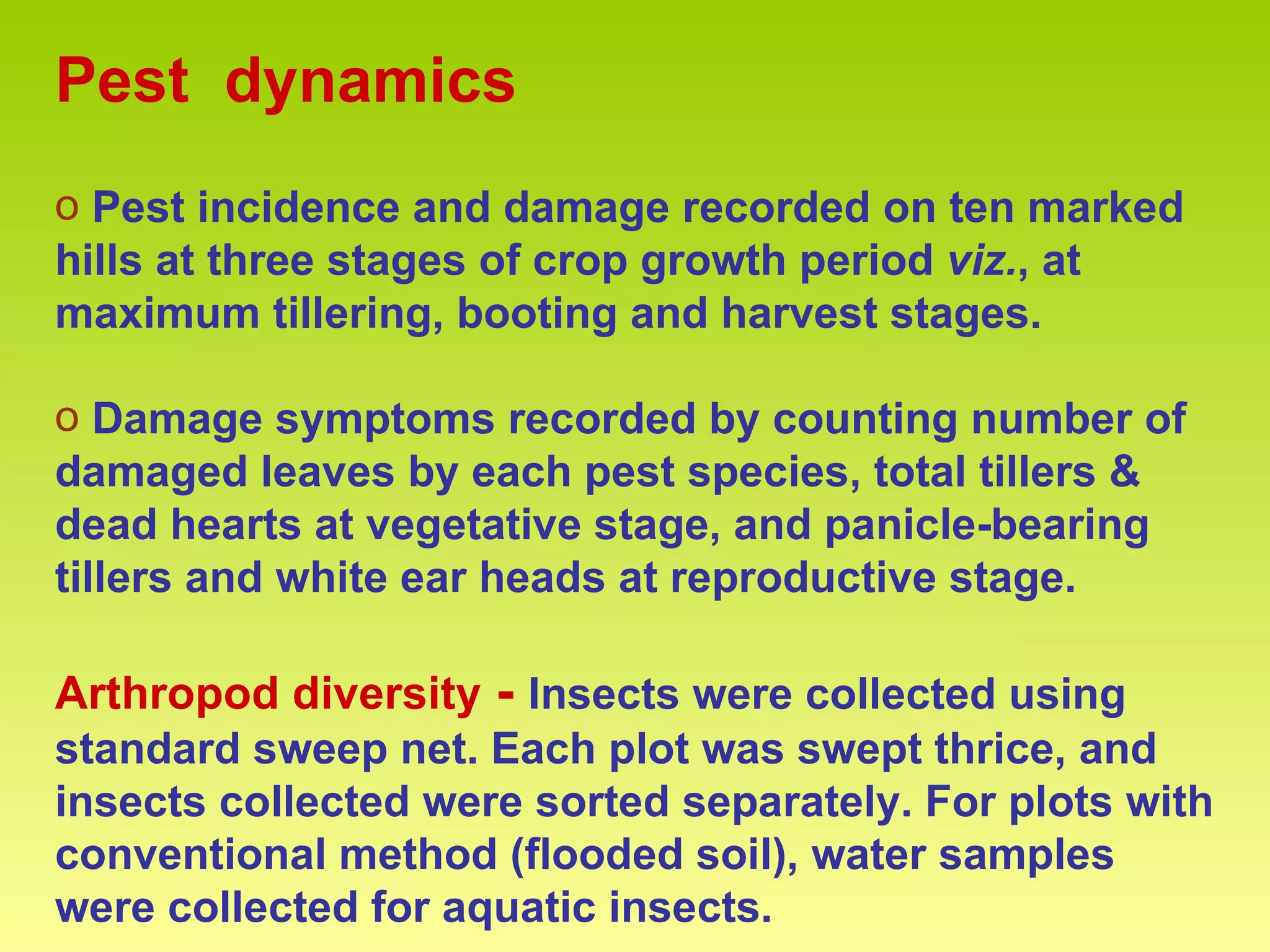 0728 Insect-Pest Dynamics and Arthropod Diversity in SRI and ...