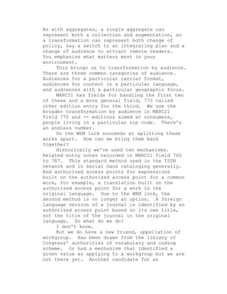 Special Topics: Aggregates and Diachronic Works (Transcript) | PDF