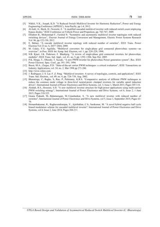 FPGA Based Design and Validation of Asymmetrical Reduced Switch Multilevel Inverter | PDF