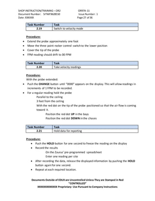 Technical Process Instruction Work Sample | DOCX | Indoor Environmental ...