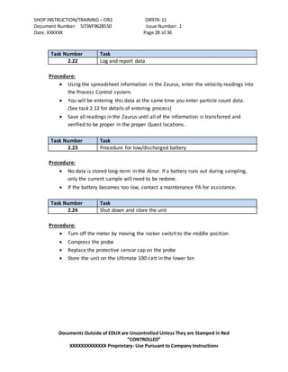 Technical Process Instruction Work Sample Docx Indoor Environmental