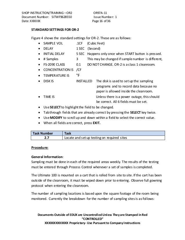 Technical Process Instruction Work Sample