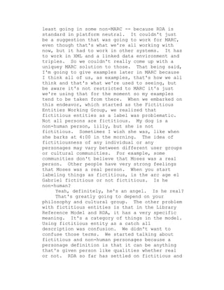 New Concepts: Fictitious and Non-human Personages (Transcript) | RTF