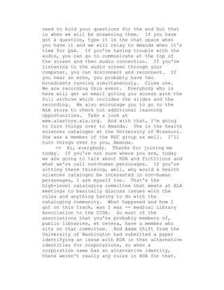 New Concepts: Fictitious and Non-human Personages (Transcript) | RTF