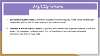 Settle in Alberta: Benefits of the Rural Renewal Stream | PPT