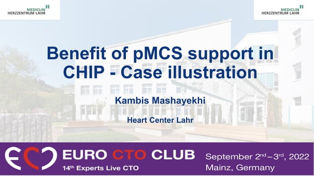 Kambis Mashayekhi: Benefit of pMCS support in CHIP – case illustration | PDF | Heart and ...